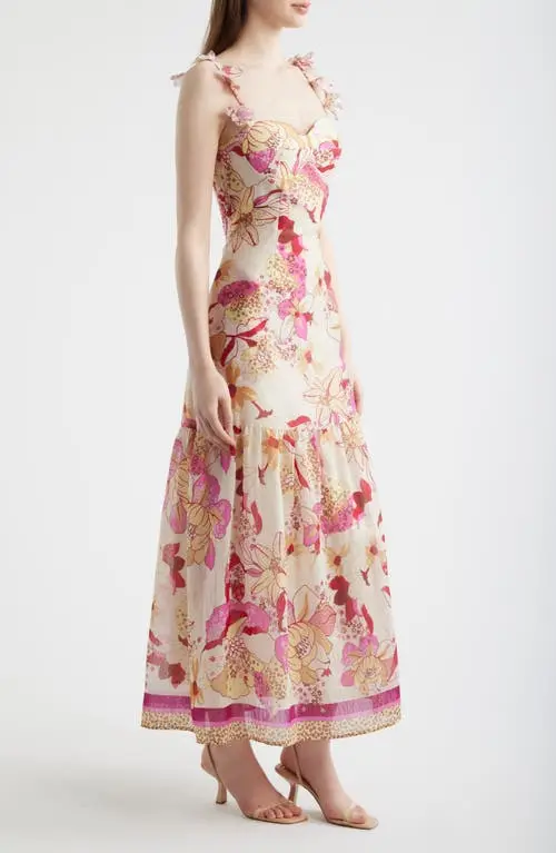 CIEBON Anisha Tie Strap Floral Maxi Dress