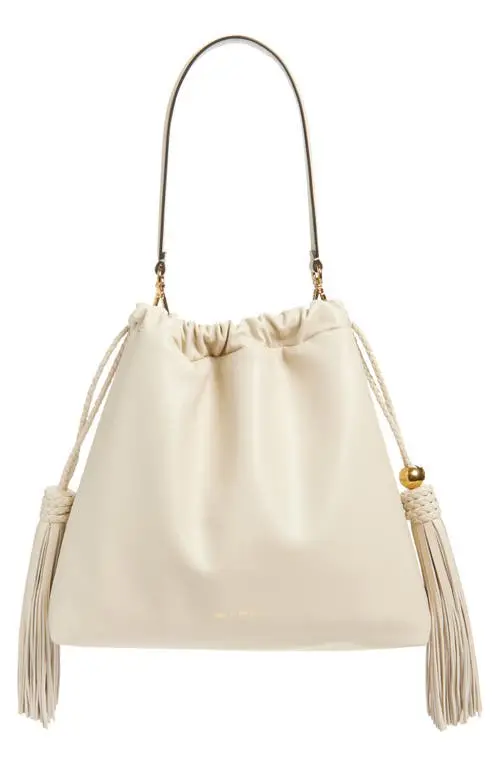 Etro Kalispera Medium Leather Shoulder Bag With Tassels - Hazelnut
