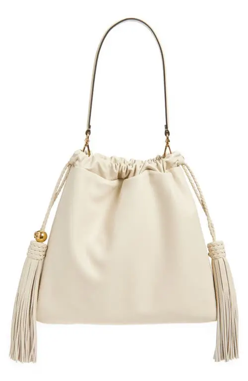 Etro Kalispera Medium Leather Shoulder Bag With Tassels - Hazelnut