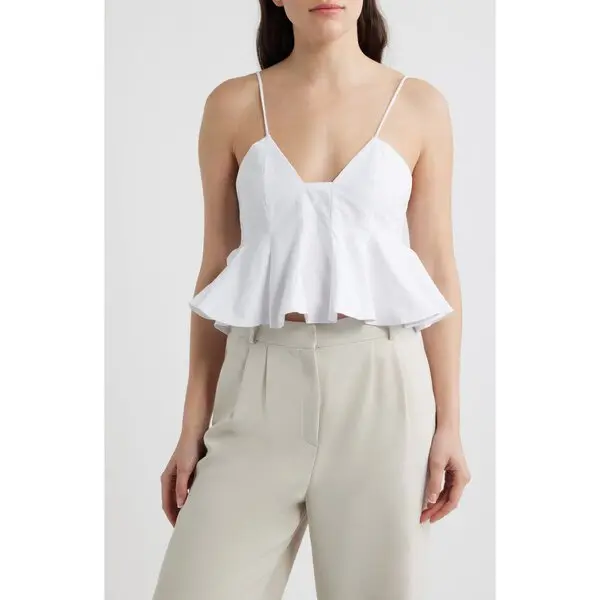 Deluc Azores Seamed Peplum Top - Off White