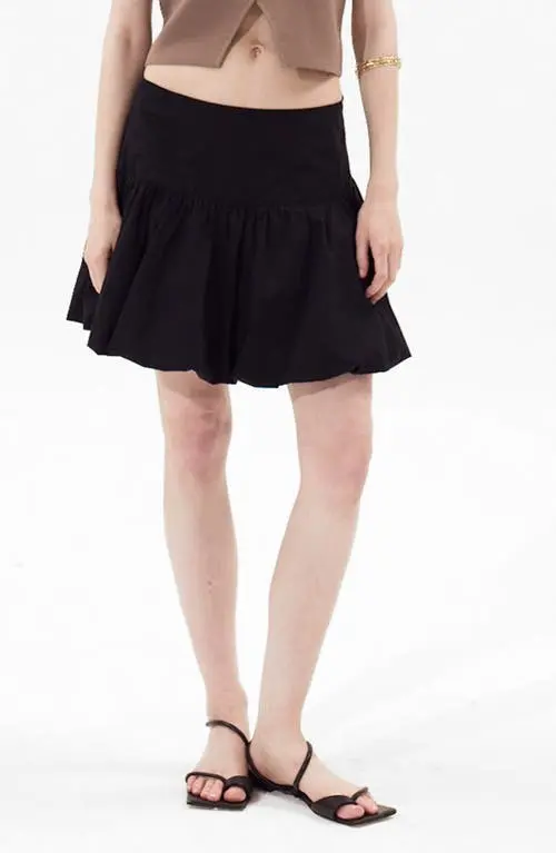 Deluc Cotton Bubble Mini Skirt - Black