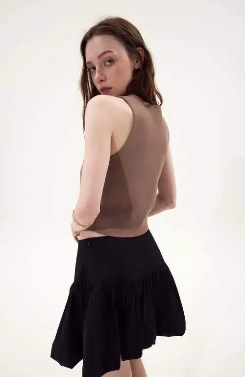 Deluc Cotton Bubble Mini Skirt - Black