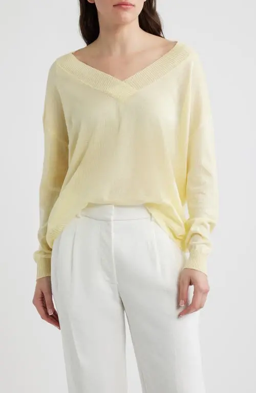 Deluc Drop Shoulder Cotton-blend Sweater - Butter
