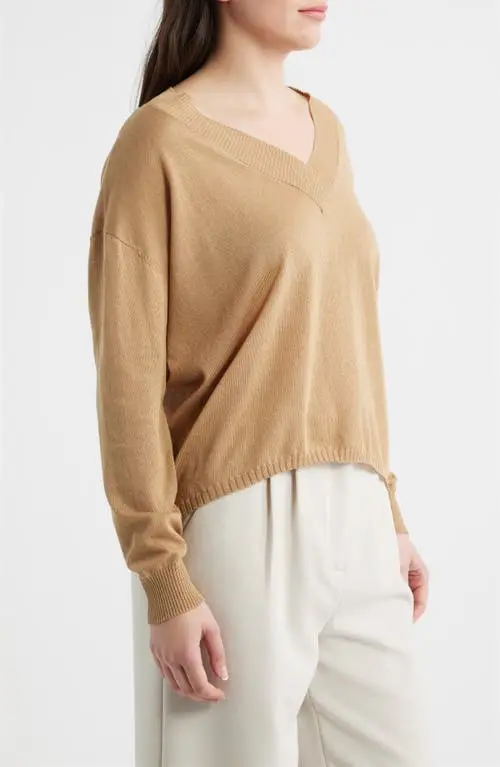 Deluc Drop Shoulder Cotton-blend Sweater - Vison