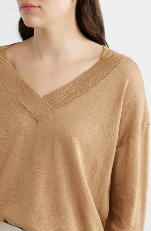 Deluc Drop Shoulder Cotton-blend Sweater - Vison