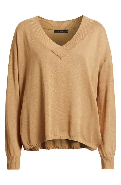Deluc Drop Shoulder Cotton-blend Sweater - Vison