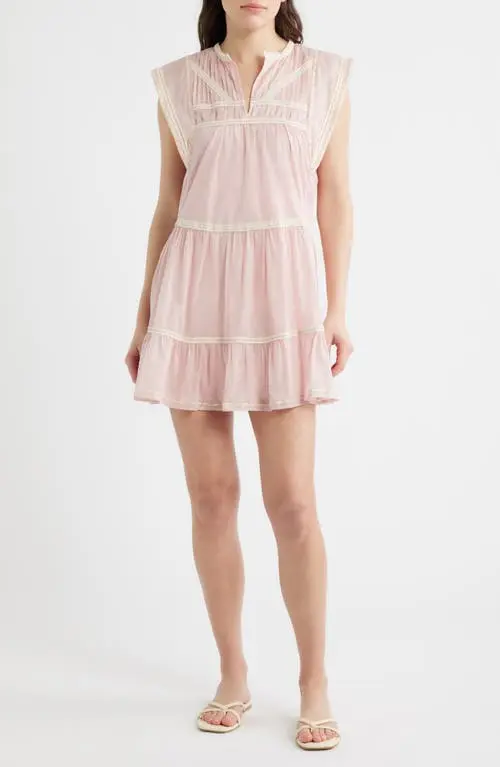 Deluc Onza Lace Trim Cotton Mini Dress - Pink
