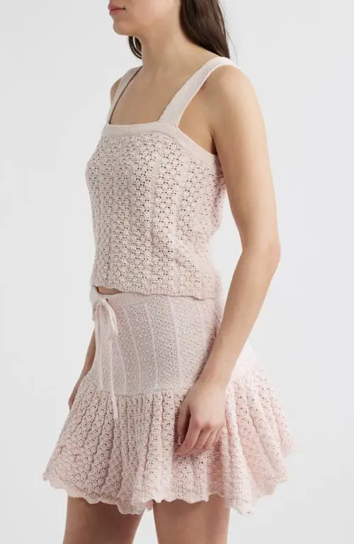 Deluc Capri Crop Pointelle Top - Pink
