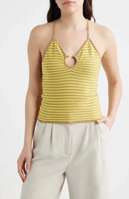 Deluc Patmos Stripe Crop Top - Vison/yellow