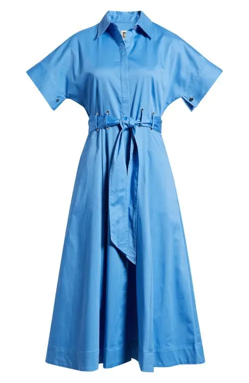 Anne Klein Grommet Belt Loop Midi Shirtdress