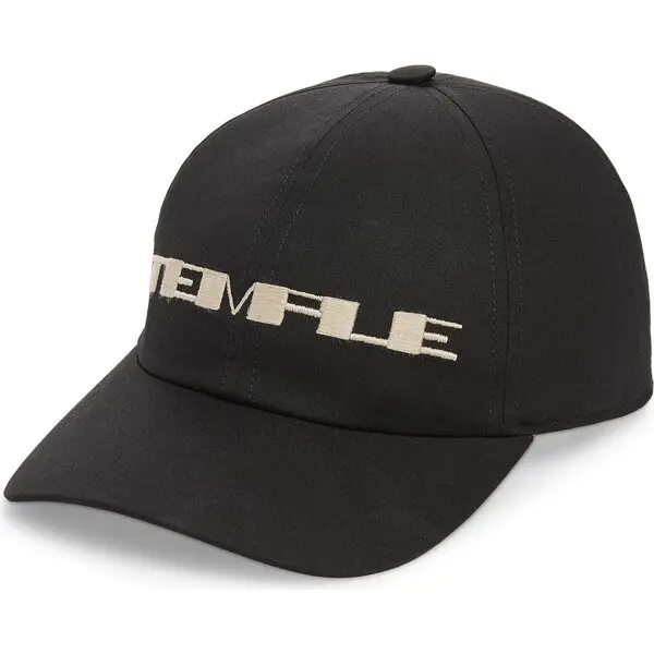 Rick Owens Temple Baseball Cap - Black/pearl