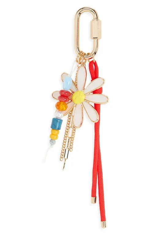 Chelsea28 Daisy Cluster Bag Charm - White Multi- Gold