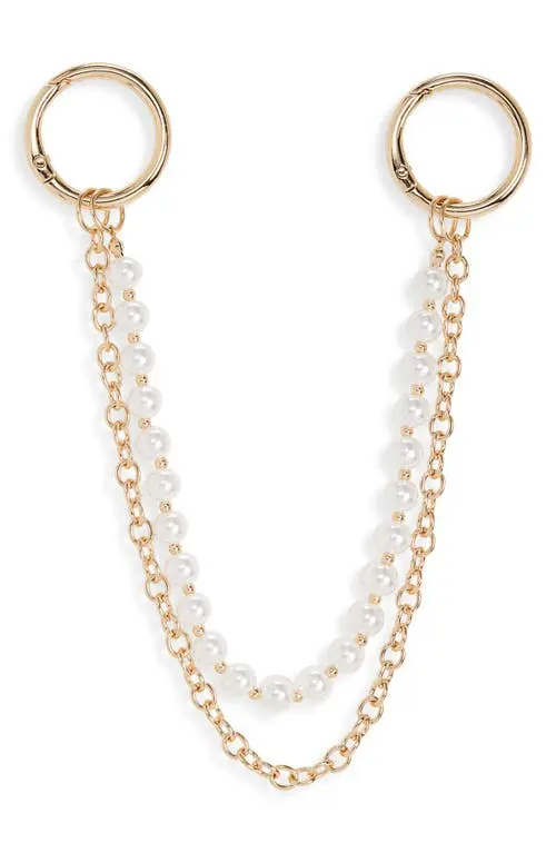 Chelsea28 Faux Pearl Chain Bag Charm - White Multi- Gold