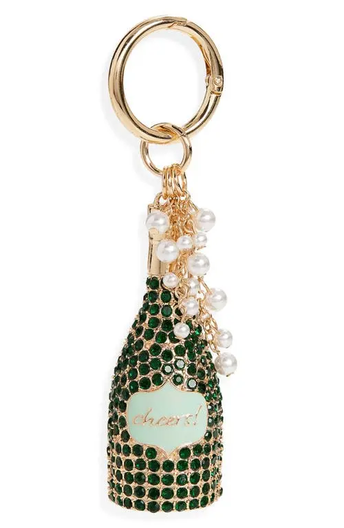 Chelsea28 Champagne Bottle Bag Charm - Green Multi- Gold