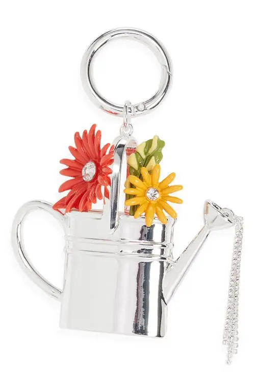 Chelsea28 Watering Can Bag Charm - Orange Multi- Silver