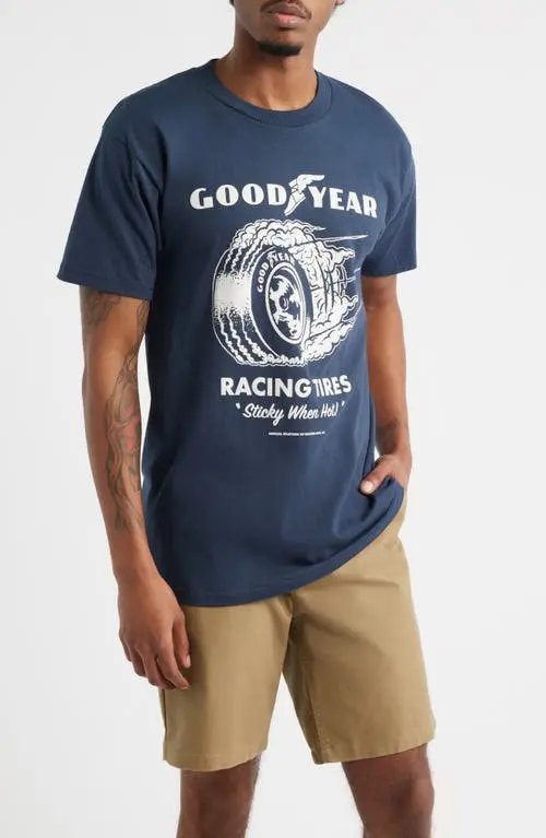 Brixton X Goodyear Cheater Slick Cotton Graphic T-shirt