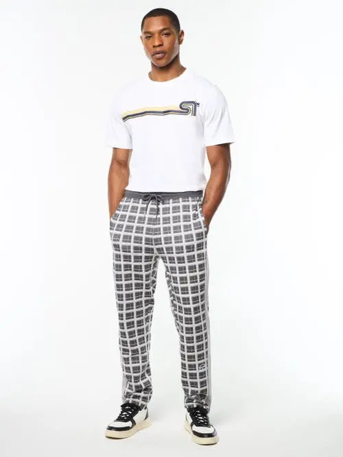 SERGIO TACCHINI Damarindo Check Track Pant - Quiet Grey