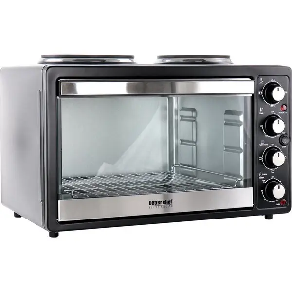 BETTER CHEF Chef Central Toaster Oven And Broiler With Dual Solid Element Burners - Black
