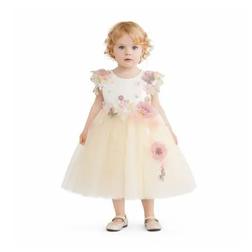 TULLEEN Rosslyn Tulle Bow Dress - Cream