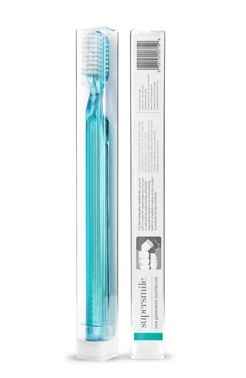 SUPERSMILE 2-pack New Generation 45° Patented Long Toothbrush - Blue