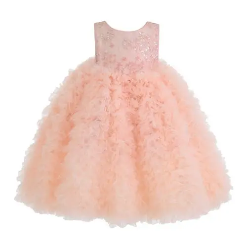 TULLEEN Beatrice Ruffled Tulle Dress - Pink