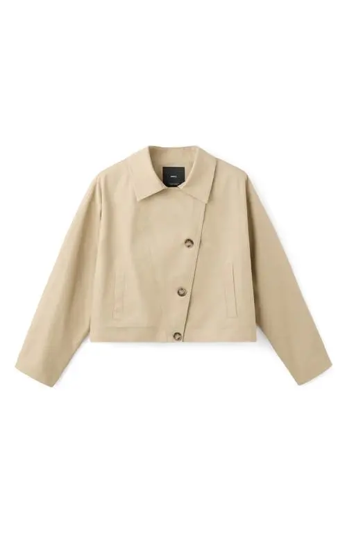 Mango Asymmetric Crop Trench Coat