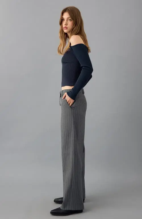 Mango Low Rise Stripe Suit Pants