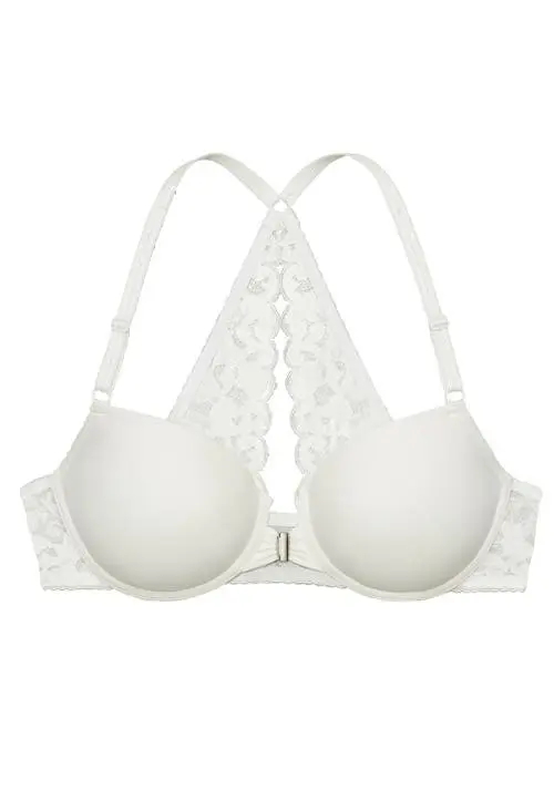 LASCANA Front Clasp T-shirt Bra - Ivory