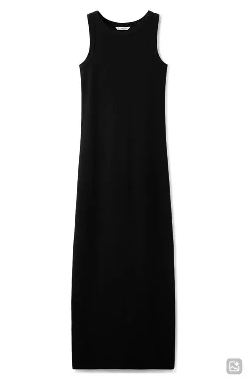 Mango Rib Knit Tank Maxi Dress - Black