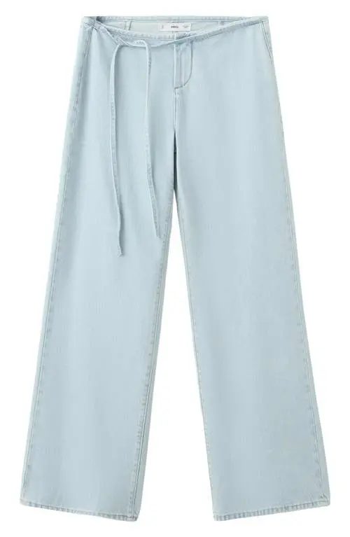 Mango Drawstring Wide Leg Jeans