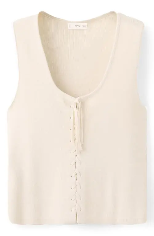 Mango Bow-front Sleeveless Top - Sand