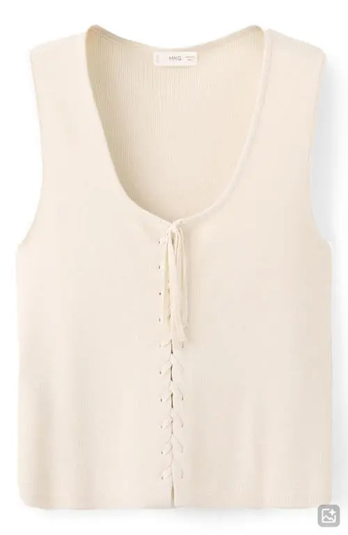 Mango Bow-front Sleeveless Top - Sand