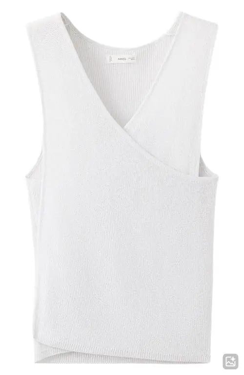 Mango Metallic Knit Sleeveless Top - Silver