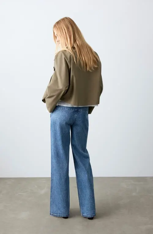 Mango Low Rise Wide Leg Jeans - Medium Blue