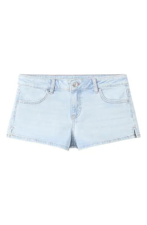 Mango Low Rise Denim Shorts - Light Blue