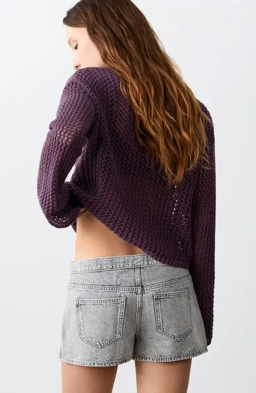 Mango Asymmetric Denim Wrap Skort - Denim Grey
