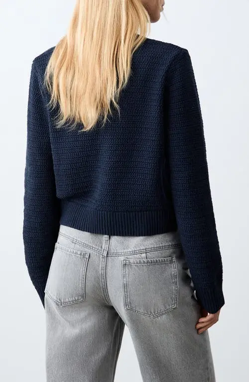 Mango Textured Knit Cardigan