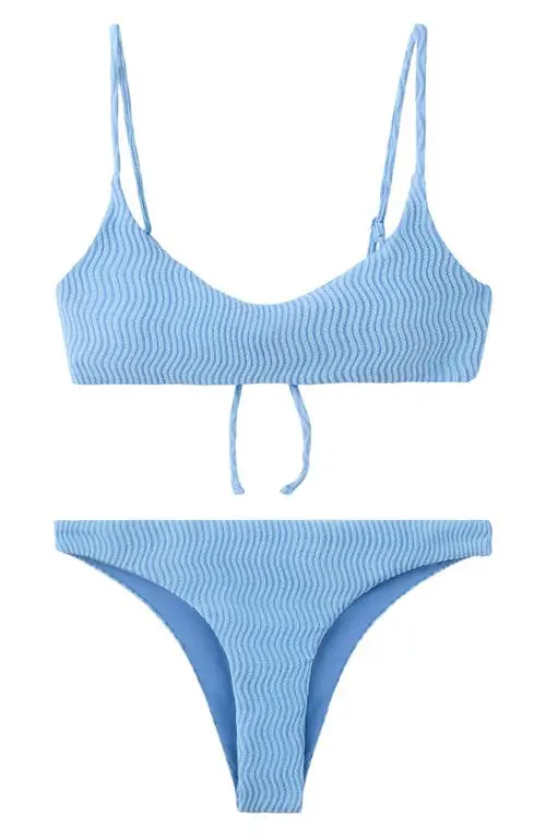 Mango Jacquard Two-piece Swimsuit - Blue