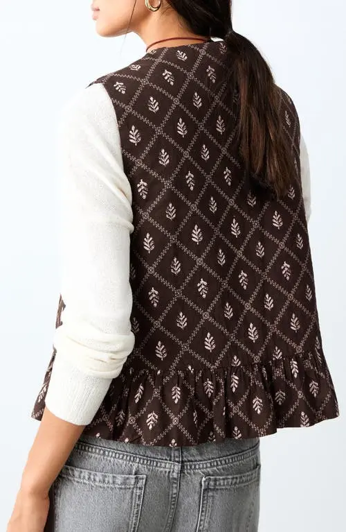 Mango Ruffle Hem Padded Vest
