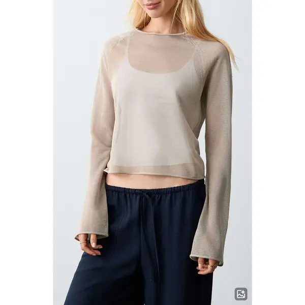 Mango Fine Knit Crewneck Sweater