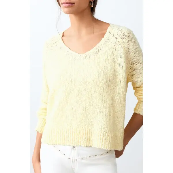 Mango Fine Knit V-neck Sweater