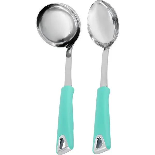 MARTHA STEWART EVERYDAY Drexler 2 Piece Ladle And Serving Spoon Kitchen Tool Set - Turquoise