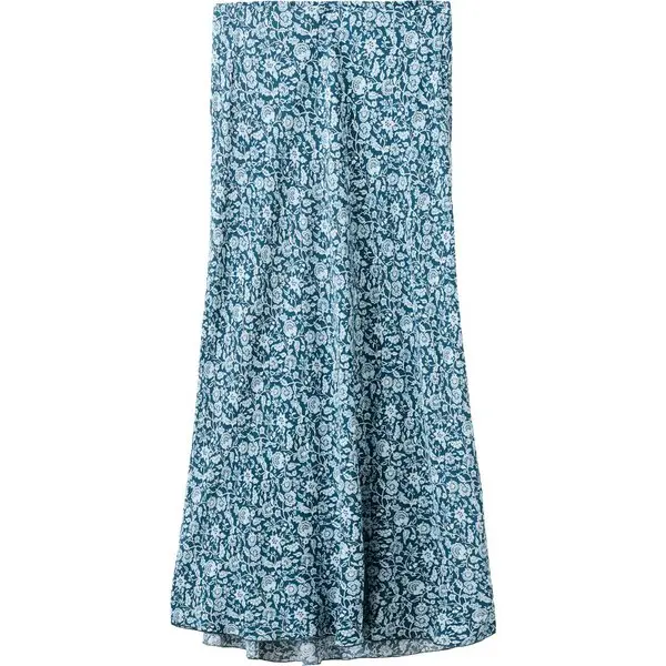Mango Printed Maxi Skirt - Dark Blue