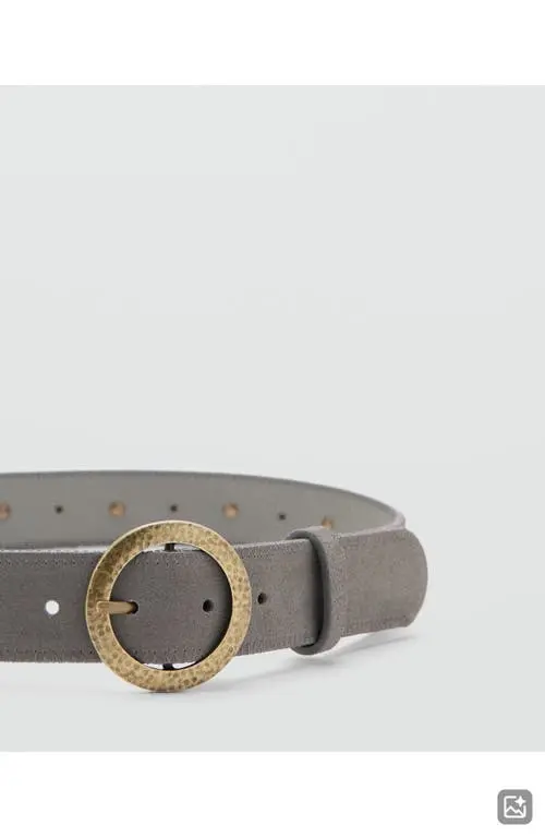 Mango Studded Leather Belt - Grey