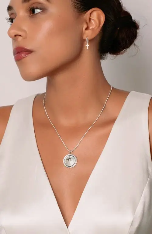RIZEN JEWELRY True Direction Compass Medallion Necklace - Sterling Silver