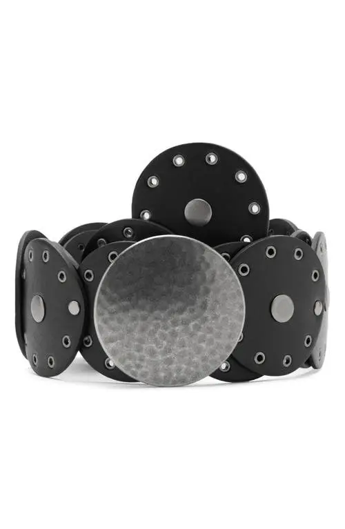 Mango Wide Studded Belt - Black