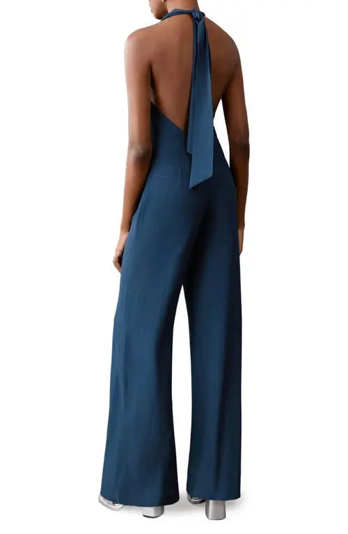 Mango Wide Leg Halter Jumpsuit