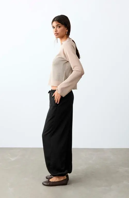 Mango Satin Balloon Jogger Pants