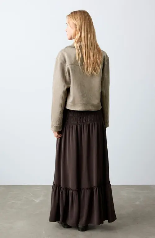 Mango Ruched Panel Skirt