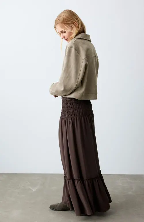 Mango Ruched Panel Skirt